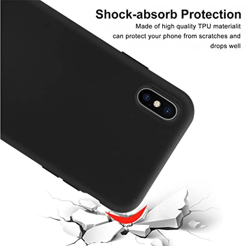 FZZSZS Case for Infinix Smart 7 + Tempered Glass Screen Protector Protective Film,Soft Gel Black Case Shell TPU Silicone Protection Phone Cover for Infinix Smart 7 (6.6") - KE74