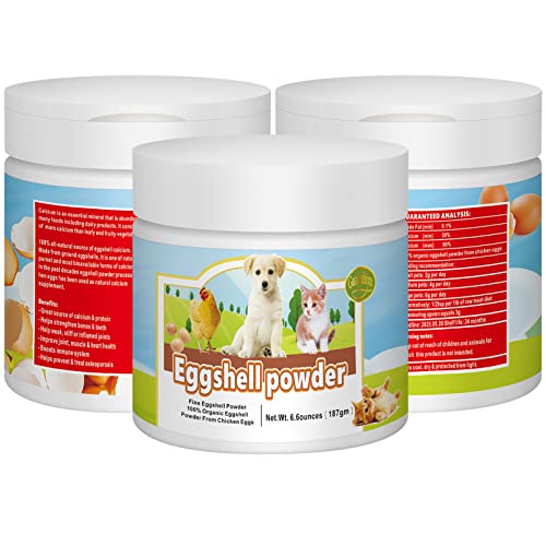 Eggshell Powder Calcium Supplement for Dogs and Cats(6.6 oz), Great for Osteoporosis & Labor Whelping, Safe Alternative to Bone Meal Powder, Improves Bones, Nourishes Joints, Supports Healthy Teeth