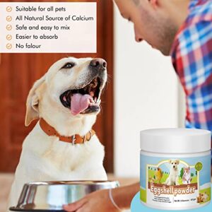 Eggshell Powder Calcium Supplement for Dogs and Cats(6.6 oz), Great for Osteoporosis & Labor Whelping, Safe Alternative to Bone Meal Powder, Improves Bones, Nourishes Joints, Supports Healthy Teeth