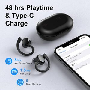 Wireless Earbuds Bluetooth Headphones, Bluetooth 5.3 Earbuds Sport Immersive HiFi Stereo Over Ear Buds, 48Hrs Earphones in Ear with Earhooks, HD Mic, IP7 Waterproof Headset for Workout Running [2023]