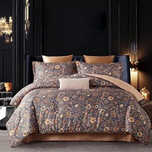 cupocupa duvet cover king size set boho floral pattern king duvet cover set for king size bed vintage soft bedding leaf print paisley duvet cover with pillowcases