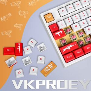 VKPROEY PBT Keycaps Set 137Key XDA Profile, Dye-Sublimation, Customized Keycaps with Puller for Mechanical Gaming Keyboard, Compatible with Gateron MX Switches, Fits 96/98/104/108 Major-Sizes