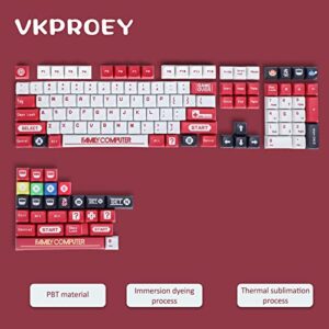 VKPROEY PBT Keycaps 134 Keys Dye-Sublimation XDA Profile Custom Keycaps with Keycap Puller for 61/64/68/84/87/96/98/104/108 Gateron MX Switches Mechanical Gaming Keyboard