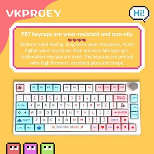 VKPROEY PBT Custom Keycaps Set 137 Keys XDA Profile Dye-Sublimation with Keycap Puller for 61/64/68/84/87/96/98/104/108 Major-Sizes Gateron MX Switches Mechanical Keyboard