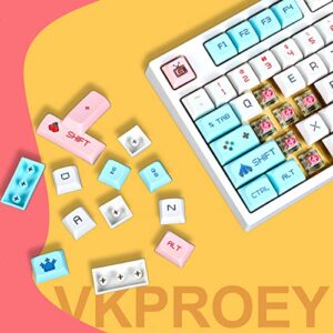 VKPROEY PBT Custom Keycaps Set 137 Keys XDA Profile Dye-Sublimation with Keycap Puller for 61/64/68/84/87/96/98/104/108 Major-Sizes Gateron MX Switches Mechanical Keyboard