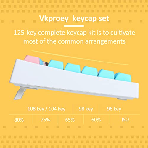 VKPROEY PBT Custom Keycaps Set 137 Keys XDA Profile Dye-Sublimation with Keycap Puller for 61/64/68/84/87/96/98/104/108 Major-Sizes Gateron MX Switches Mechanical Keyboard