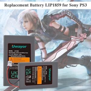 Uwayor 2 Pack PS3 Battery for Sony Playstation 3 PS3 Dualshock 3 Controller CECHZC2E CECHZC2U, 1800mAh LIP1859 Replacement Battery with Installation Tools