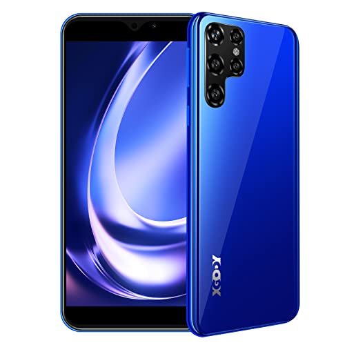 Xgody X60 4G Unlocked Phones, 6'’ QHD Waterdrop Screen Dual Sim Unlocked Cell Phones, Quad-core 2GB+16GB Smartphones, 3000mAh Battery, Face Unlock, AI Camera 5MP+5MP Cheap Android Phone (Blue)