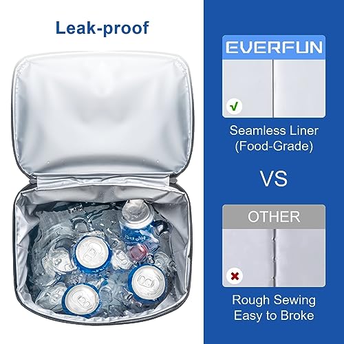 EVERFUN Cooler Backpack Insulated Leakproof 36 Cans, Cooler Bag with 2 Insulated Compartments Waterproof, Lightweight Hiking Beach Lunch Travel Camping Cooler for Men and Women