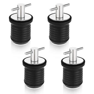 4 pcs boat plug t handle boat drain plug for 1 inch diameter drains stainless steel handle boat drain twist plug marine boat rubber plug accessories