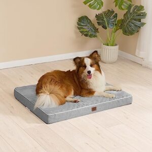 EHEYCIGA Waterproof Dog Beds for Large Dogs with Orthopedic Memory Foam, Grey, 35x23