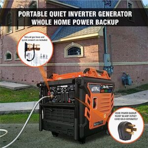 GENMAX GM10500iETC Tri Fuel Inverter Generator,10500-Watt 458cc Tri Fuel Gasoline Propane Natural Gas Portable 50A Generator with Remote Start,Ideal for Home backup power.EPA &CARB Compliant