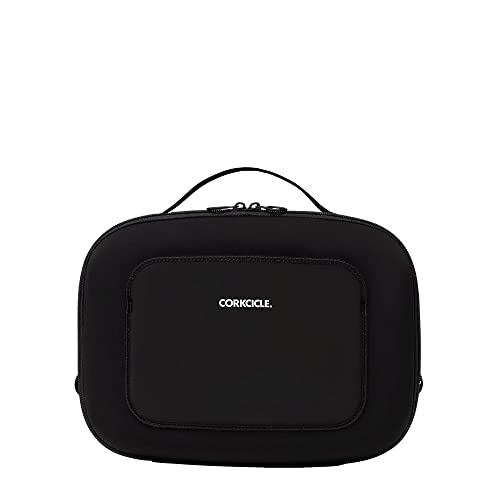 Corkcicle Crushproof Cooler Lunch Box, Reuseable Water Resistant Insulated, Perfect for Traveling with Wine, Beer, Ice Packs, and Lunches, Black Neoprene, Back to School