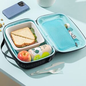 Corkcicle Crushproof Cooler Lunch Box, Reuseable Water Resistant Insulated, Perfect for Traveling with Wine, Beer, Ice Packs, and Lunches, Black Neoprene, Back to School