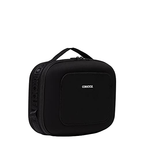 Corkcicle Crushproof Cooler Lunch Box, Reuseable Water Resistant Insulated, Perfect for Traveling with Wine, Beer, Ice Packs, and Lunches, Black Neoprene, Back to School