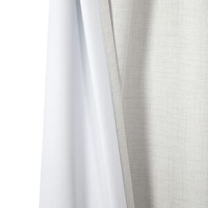 Dreaming Casa Linen Blackout Curtains 102 inches Long 2 Panels Set Beige 100% Blackout Curtains 52" W x 102" L