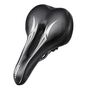 ipow mountain bike seat 7’’, comfortable mtb bike seat for men and women, bicycle saddle replacement padded with soft high density memory foam