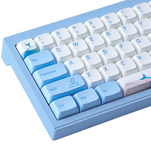 Hyekit PBT Keycaps 137 Keys Melody of The Sea Keycaps Dye-Sublimation Cute Keycaps XDA Profile for Cherry Gateron MX Switches Mechanical Keyboards