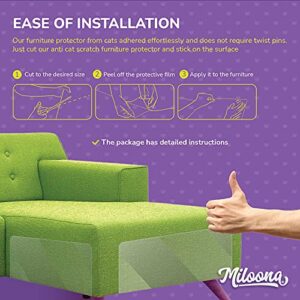 Miloona Anti Cat Scratch Furniture Protector 4 Sheets- Couch Covers for Cats- Cat Scratch Deterrent for Furniture- Couch Scratch Protector from Cats- Anti Scratch Furniture Protector