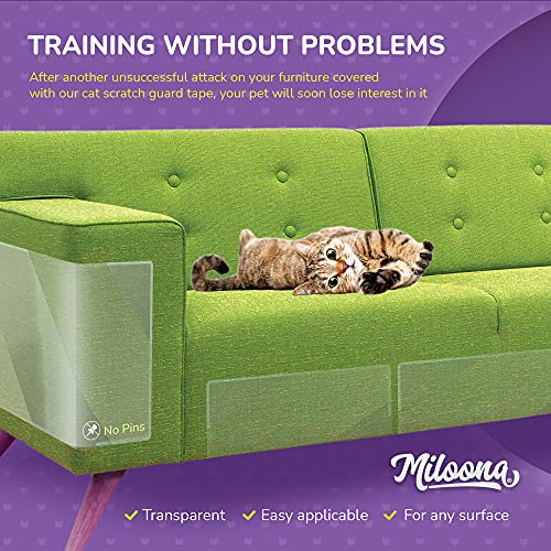 Miloona Anti Cat Scratch Furniture Protector 4 Sheets- Couch Covers for Cats- Cat Scratch Deterrent for Furniture- Couch Scratch Protector from Cats- Anti Scratch Furniture Protector