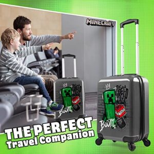 Minecraft Carry On Suitcase for Kids Creeper Cabin Bag with Wheels Luggage Bag for Boys Carry On Travel Bag with Wheels and Handle Small Suitcase with Wheels