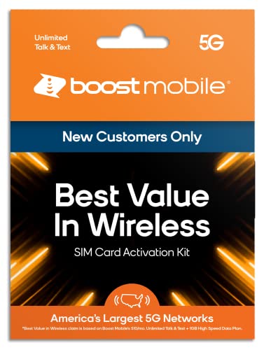 Boost Mobile Prepaid SIM Card | Unlimited Talk & Text | Choose Your Perfect Plan Activation Kit | Pay As You Go I No Contracts