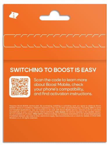 Boost Mobile Prepaid SIM Card | Unlimited Talk & Text | Choose Your Perfect Plan Activation Kit | Pay As You Go I No Contracts