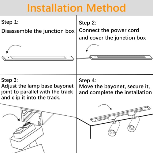 6-Lights Track Lighting Compelete Kit, 20W LED Track Lighting System 3000K Warm White Track Ceiling Light Fixture with Extra 6.5ft Track Rails Track Lighting Heads (6 Heads 3000k kit White)