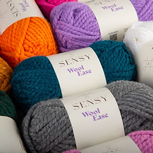 Sensy Wool Ease Yarn, 3.5 oz, 66 Yards, Gauge 6 Super Bulky (Lilac)