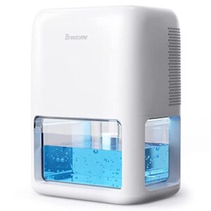 breezome 60 oz dehumidifiers for home, dual-semiconductor quiet dehumidifier with timer sleep mode auto-off auto defrost 7 colors light portable small dehumidifiers for bedroom, bathroom, rv