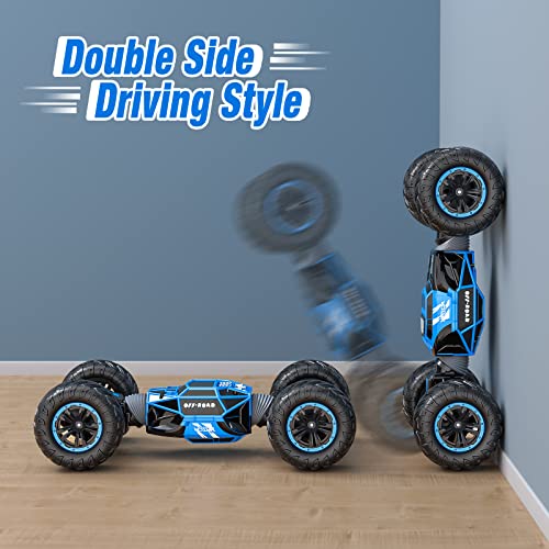 Powerextra Gesture Rc Car, 4WD 2.4GHz Remote Control Car, Double Side Transform Off Road Rc Stunt Car, Two Rechargeable Batteries, 50+ Mins Play Car for 6-12 Year Old Boys & Girls