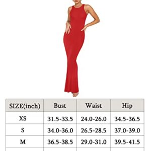 REORIA Women's Summer Sexy Casual Lounge Tank Long Dress Elegant Wedding Guest Sleeveless Halter Neck Bodycon Maxi Dresses Coffee Medium