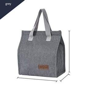 Lunch Bag Insulated, Lunch Box Bag, Reusable Lunch Tote Bag, Lunch Box Container Bag Insulated for Women, Men, Work, Office, Travel - Grey