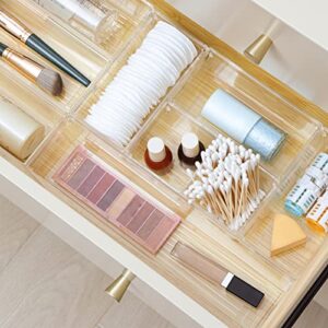 Fixwal 14pcs Drawer Organizer Set, 4-Size Clear Plastic Drawer Organizers Trays Bathroom Organizers Dresser Storage Bins Separation Box for Makeup, Kitchen Utensils, Jewelries, Gadgets, Bathroom