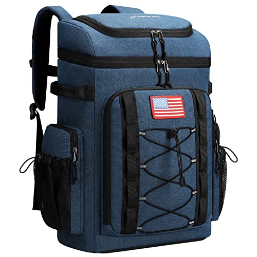 Maelstrom Cooler Backpack,50 Can Insulated Soft Backpack Cooler,Portable Lightweight Leakproof Cooler Bag,Large Capacity Beach Cooler,Waterproof Lunch Backpack for Men Women-Blue