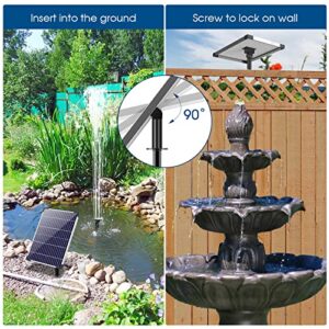 Solar Water Pump Antfraer, 12W Solar Fountain Pump 160GPH Flow Adjustable with 6.6FT PVC Tubing, Solar Powered Water Pump for Fish Pond Garden Waterfall Hydroponics DIY Water Features