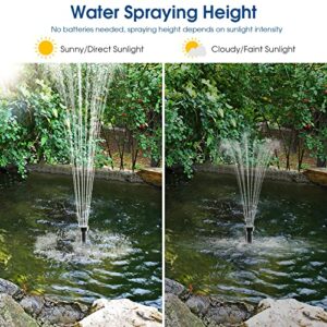 Solar Water Pump Antfraer, 12W Solar Fountain Pump 160GPH Flow Adjustable with 6.6FT PVC Tubing, Solar Powered Water Pump for Fish Pond Garden Waterfall Hydroponics DIY Water Features