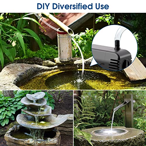 Solar Water Pump Antfraer, 12W Solar Fountain Pump 160GPH Flow Adjustable with 6.6FT PVC Tubing, Solar Powered Water Pump for Fish Pond Garden Waterfall Hydroponics DIY Water Features