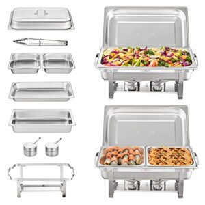 vevor chafing dish buffet set, 2 packs, silver