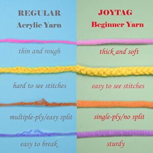 Yarn for Crocheting and Knitting Cotton Crochet Knitting Yarn for Beginners with Easy-to-See Stitches Cotton-Nylon Blend Easy Yarn for Beginners Crochet Kit(3x50g)-Orange+White+Black