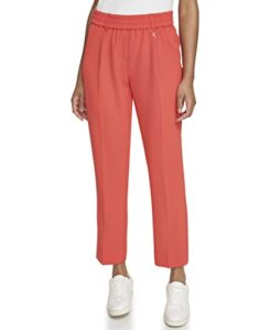 karl lagerfeld paris women's color suiting pant, calypso coral, medium