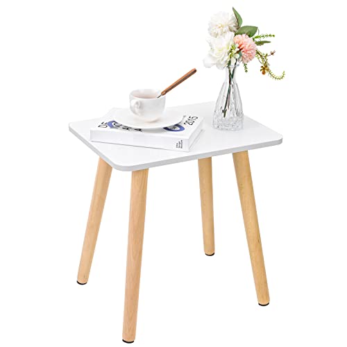 Fixwal Side Tables, Small Table, White, End Table, Measuring 15.75" L x 11.8" W x 16.5" H, Simple Coffee Table, Accent Table, No-Tool Assembly