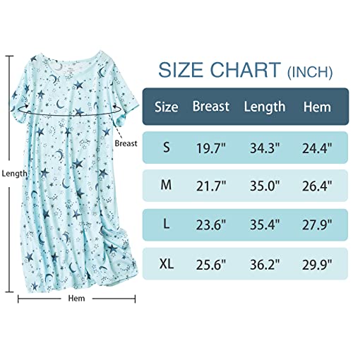 Nightgowns for Women Cotton Sleep Shirt Plus Size Night Gown Casual Night Shirts Pajamas Soft Sleepwear Pink Cat 2XL