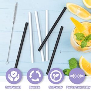 BUSOHA 6 PACK Replacement Straws for Owala 24 25 32 OZ, Long Plastic Straws with Cleaning Brush and 10 Stickers Compatible for Owala Water Bottle, Reusable Straw for Owala Free Sip Bottle Accessories