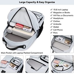 Lohol Casual Backpack for Teen Boys and Girls, Anti Theft Daypack with 15 Inch Laptop Compartment for Travel School (Grey)