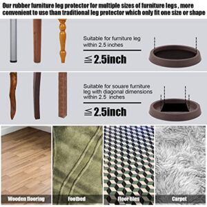 8PCS Non Slip Furniture Pads, 2.5inch/6.4cm Round Furniture Coasters Bed Stoppers Rubber Furniture Feet Silicone Chair Leg Protectors for Bed, Cabinet, Sofa, Chair, Table, Piano (Brown)