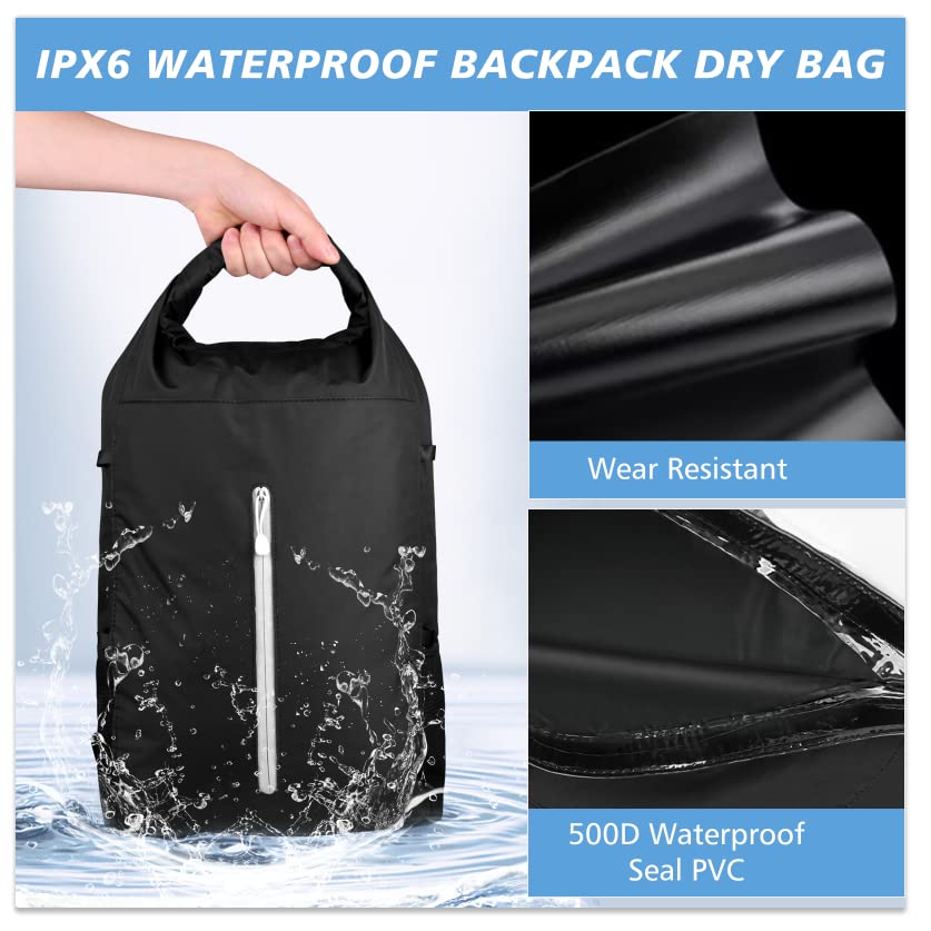 Fitespot Waterproof Dry Bag 20L,Floating Dry Backpack Waterproof Bag for Kayaking, Lightweight Wet Dry Bags Roll Top Closure Marine Dry Sack Bag for Boating,Canoeing,Hiking,Camping, Swimming,Beach