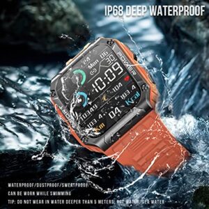 Desong Military Smart Watch,1.95" Rugged Smart Watch(Call Receive/Dial),IP68 Waterproof Activity Trackers Smartwatches,Fitness Heart Rate Sleep Monitor Sport Smartwatch for Android iOS