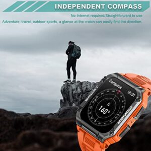 Desong Military Smart Watch,1.95" Rugged Smart Watch(Call Receive/Dial),IP68 Waterproof Activity Trackers Smartwatches,Fitness Heart Rate Sleep Monitor Sport Smartwatch for Android iOS