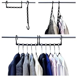 EHENMALOM Magic Coat Hangers 10 Pack, 5 Holes Black Standard Hangers, Space Saving Plastic Hangers, Sturdy & Widely Use Hangers for Clothes, Premium Smart Sturdy Hanger Hooks, Home & Storage necessity